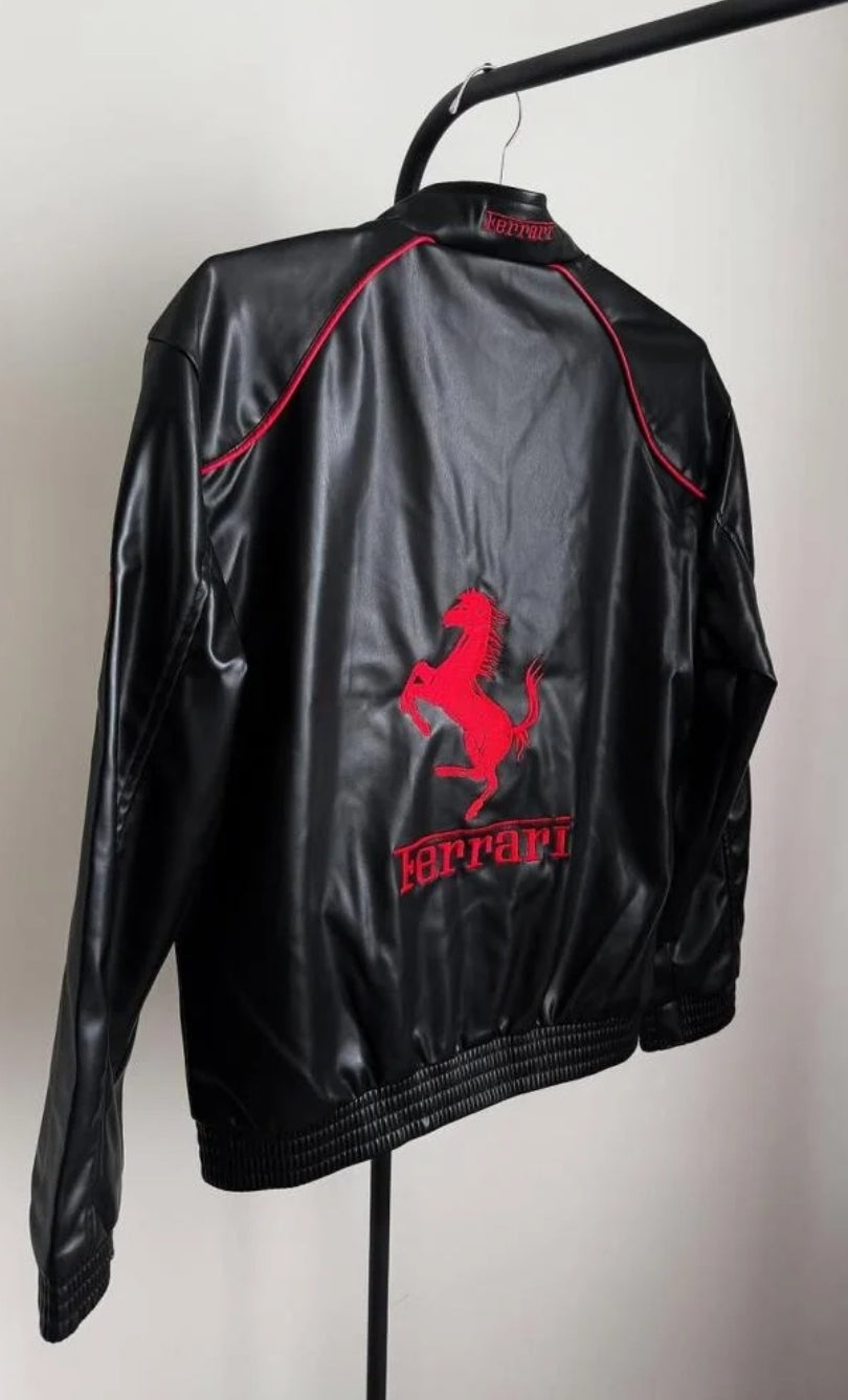 (Copy) Ferrari Leather Jacket – Racing Inspired Streetwear – Vintage drip